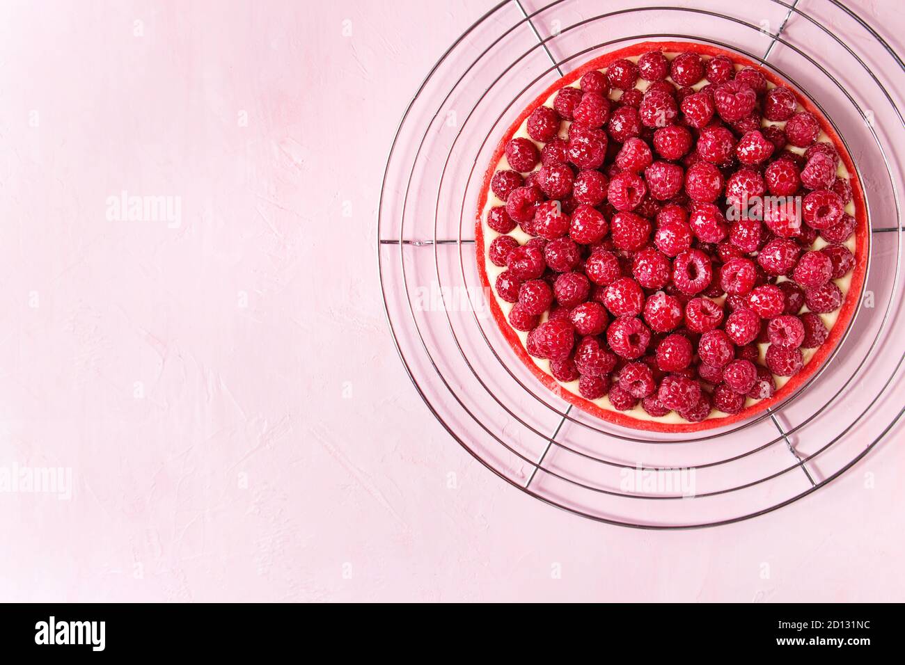 Red raspberry shortbread tart with lemon custard and glazed fresh ...
