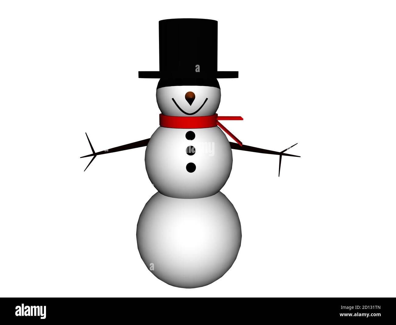 Snowman with red scarf and top hat Stock Photo - Alamy
