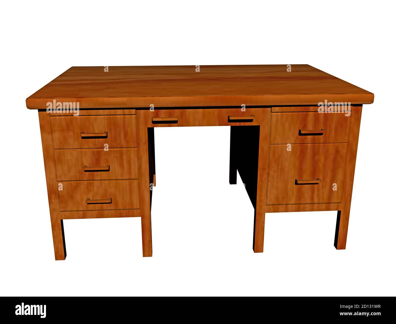 old fashioned wooden desk in the office Stock Photo - Alamy