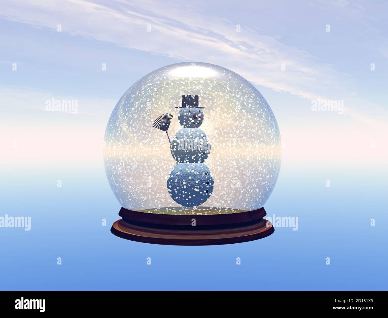 glass snow globe with snowman Stock Photo - Alamy