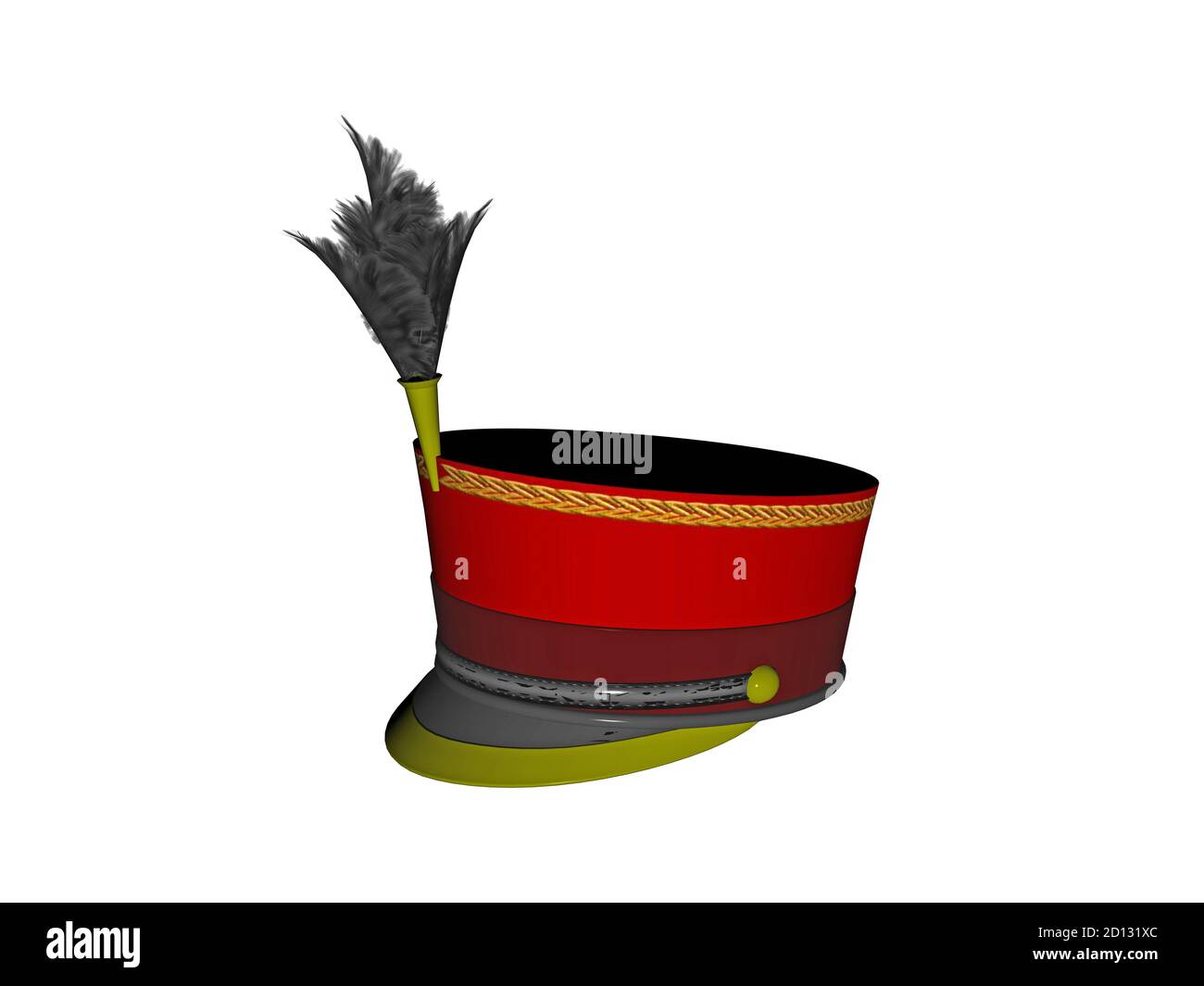 red uniform hat with peak and feathers Stock Photo - Alamy