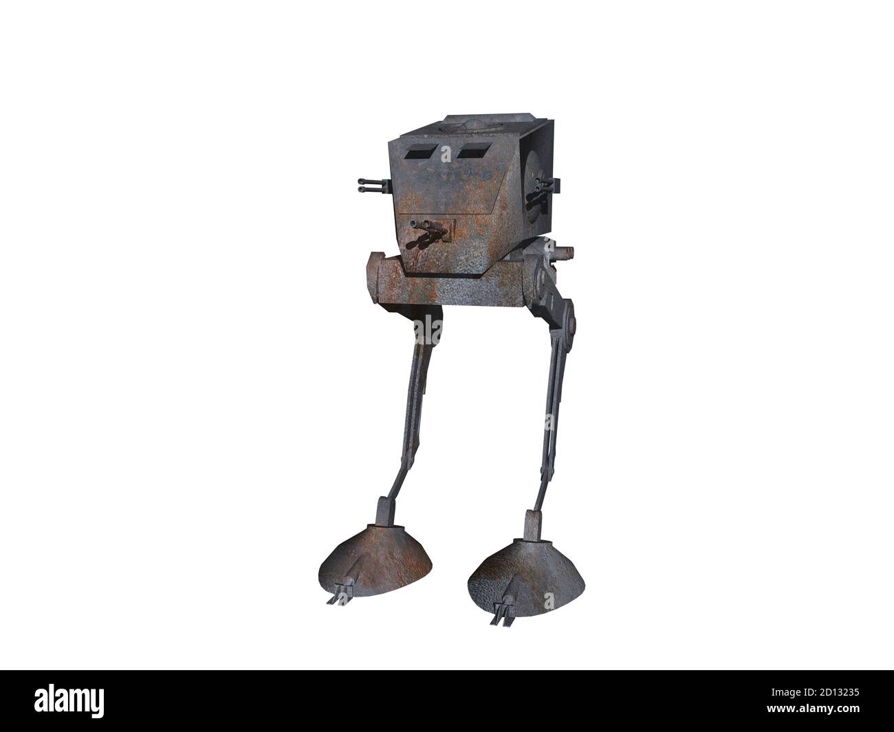 two-legged robot with weapons as a guard dog Stock Photo - Alamy