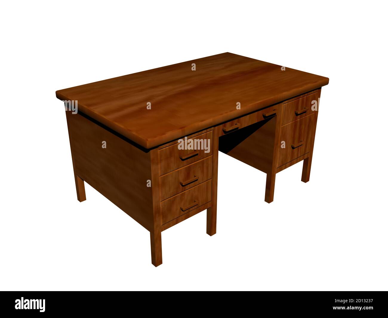 old fashioned wooden desk in the office Stock Photo - Alamy