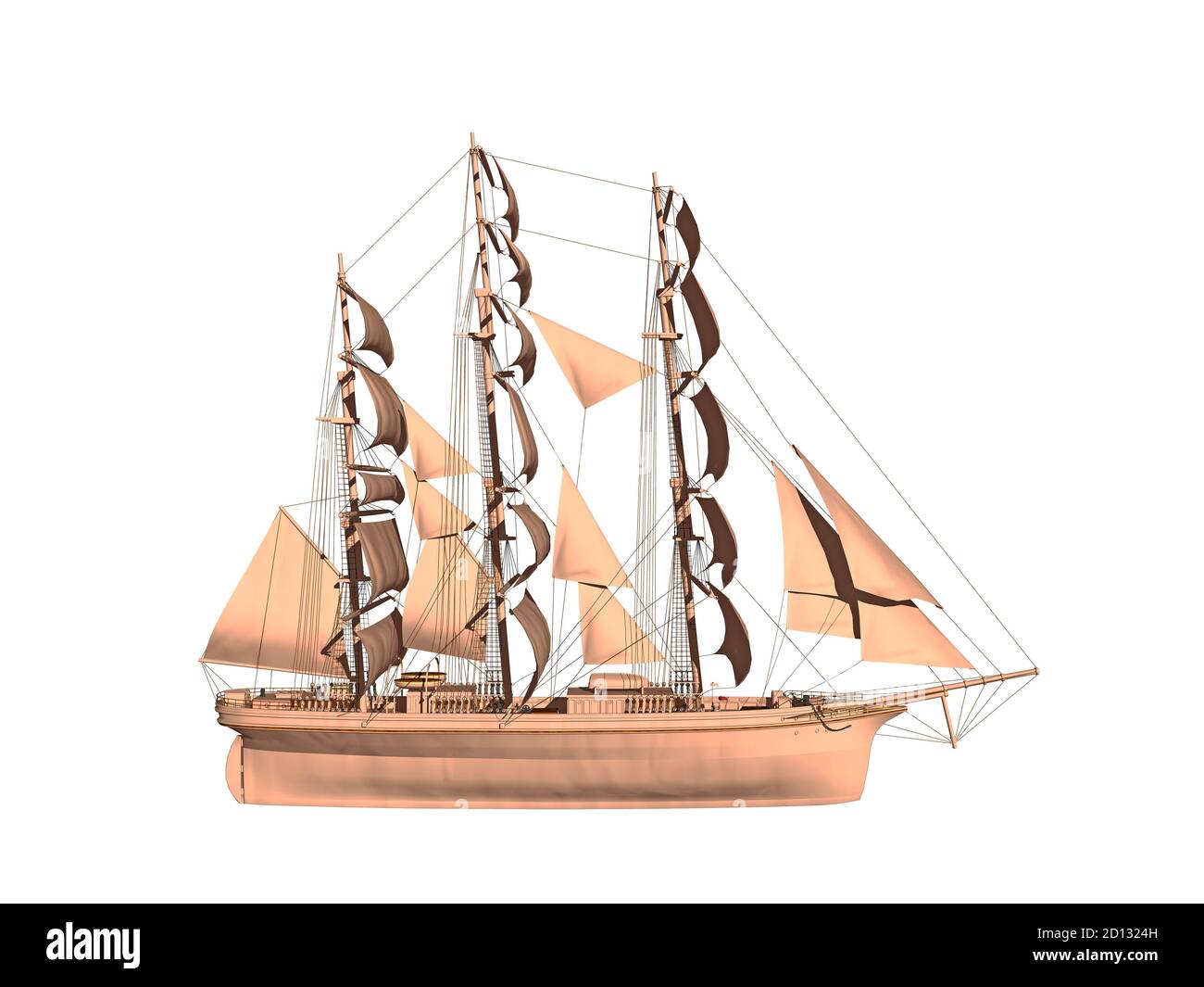 large sailing ship as a three-master Stock Photo - Alamy