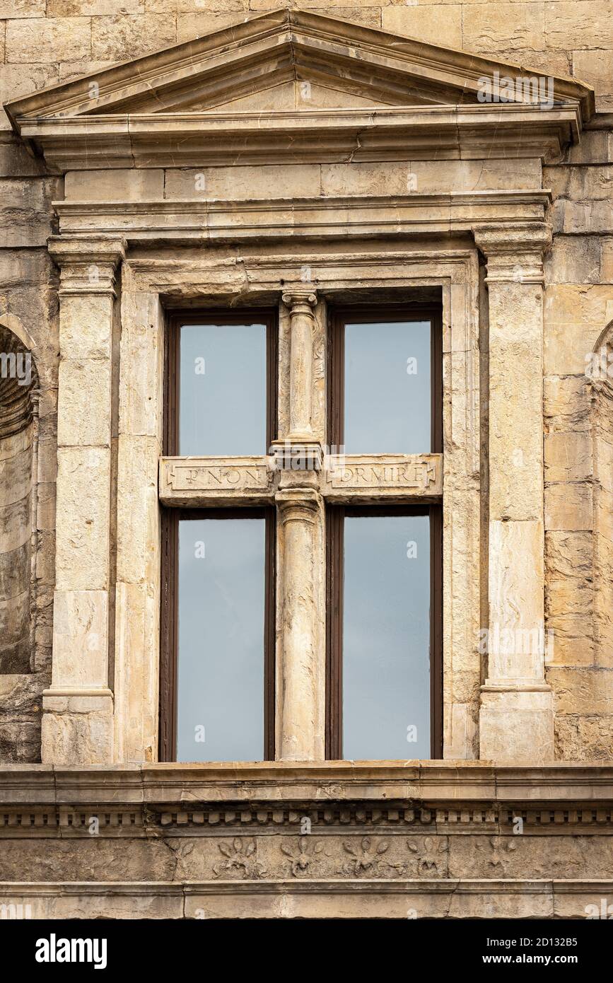 Florence, window of the Bartolini Salimbeni Palace (1520-1523) with the ...