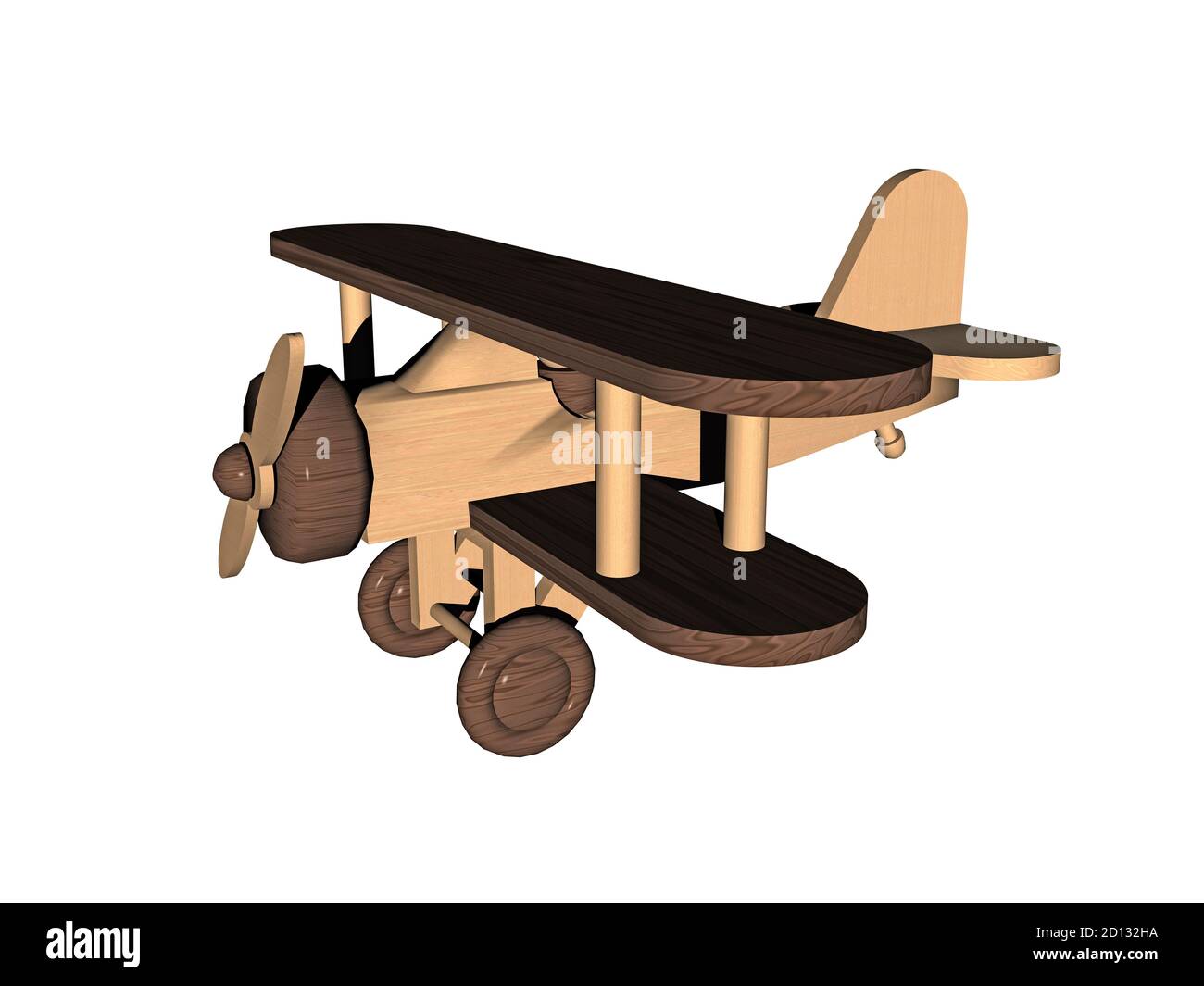 wooden biplane airplane as a toy Stock Photo - Alamy