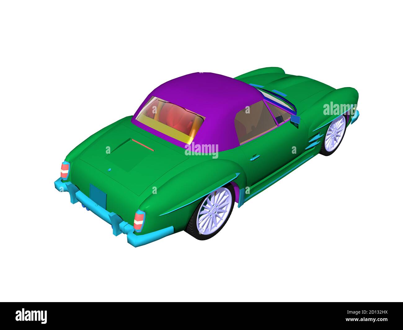 green classic car as a convertible Stock Photo - Alamy
