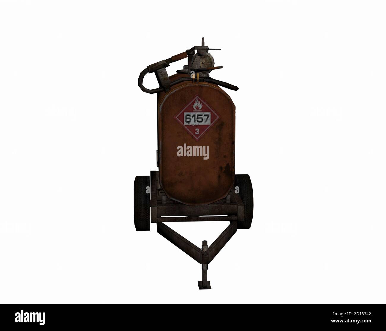 old metal container with fuel on wheels Stock Photo - Alamy