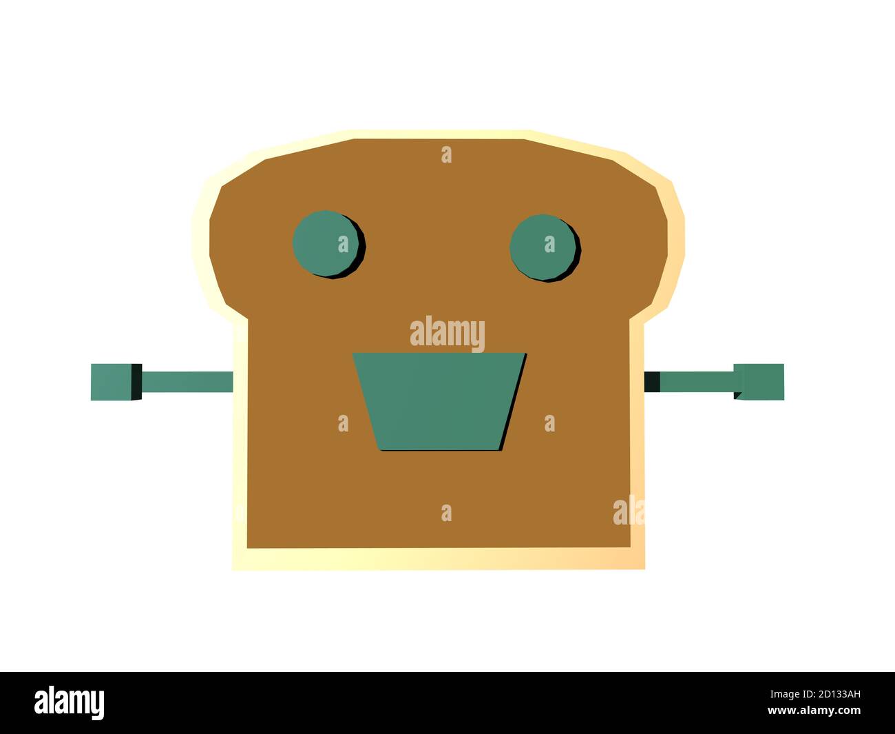 Cartoon toast with face and limbs Stock Photo - Alamy