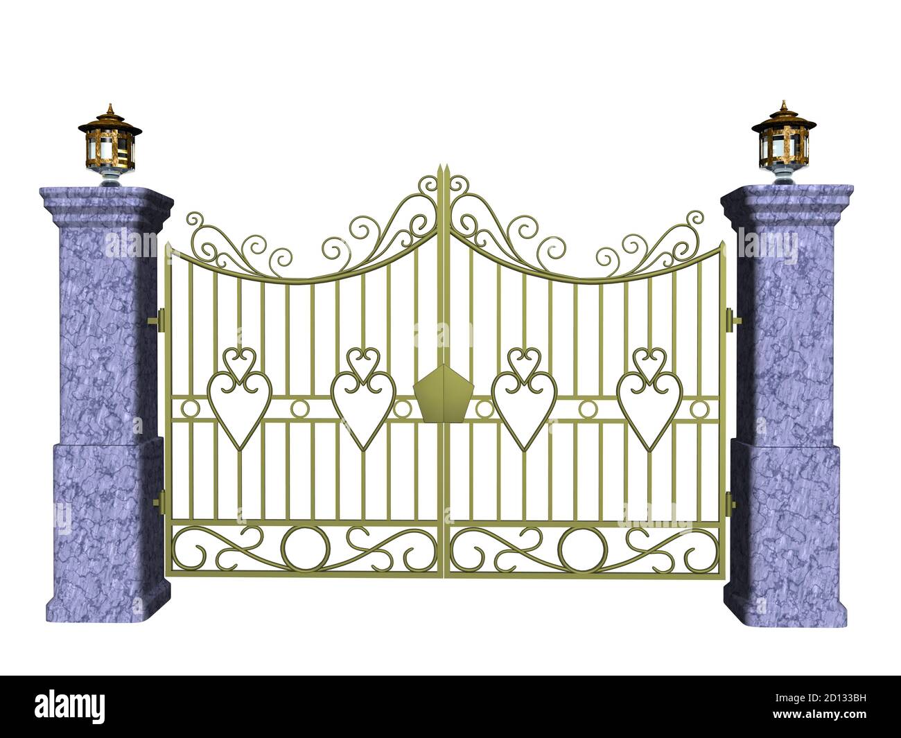 Wrought iron gate Cut Out Stock Images & Pictures - Alamy