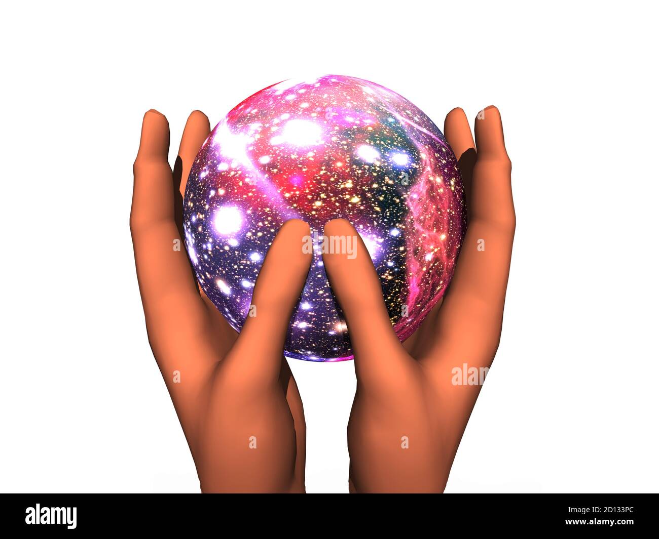 the universe as a ball in your hands Stock Photo - Alamy