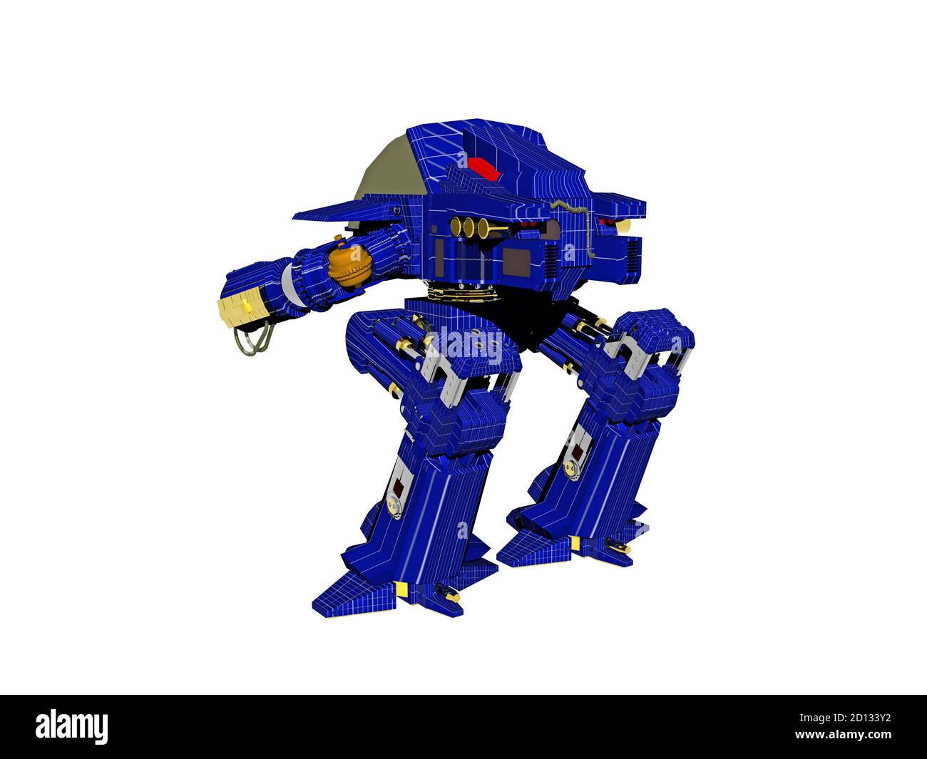 blue steel robot with heavy armament Stock Photo - Alamy