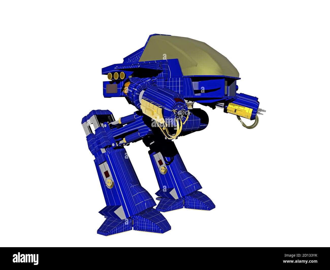 blue steel robot with heavy armament Stock Photo - Alamy