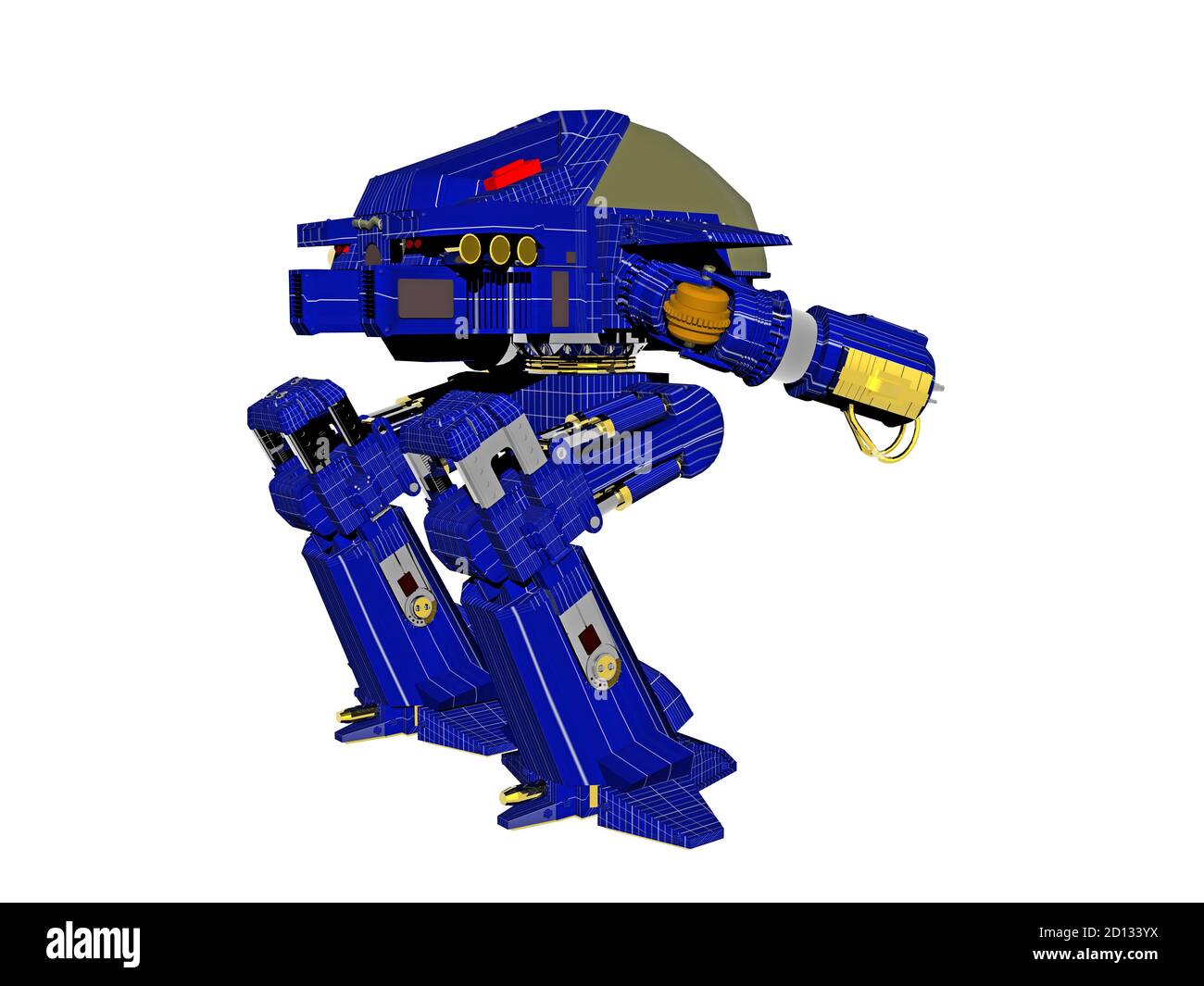 blue steel robot with heavy armament Stock Photo - Alamy