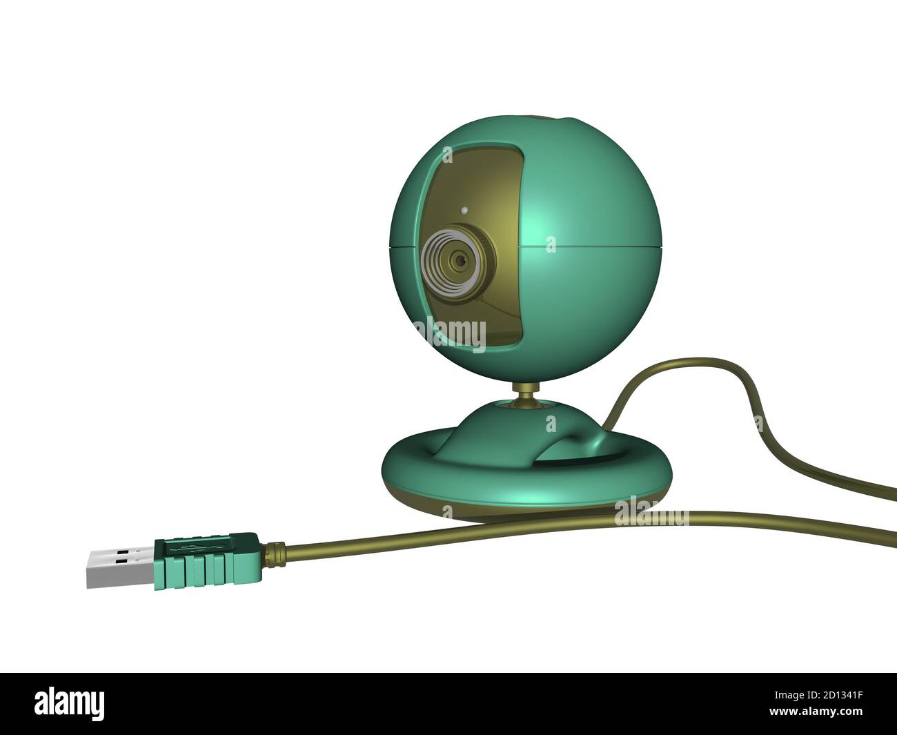 green spherical webcam with cable Stock Photo - Alamy