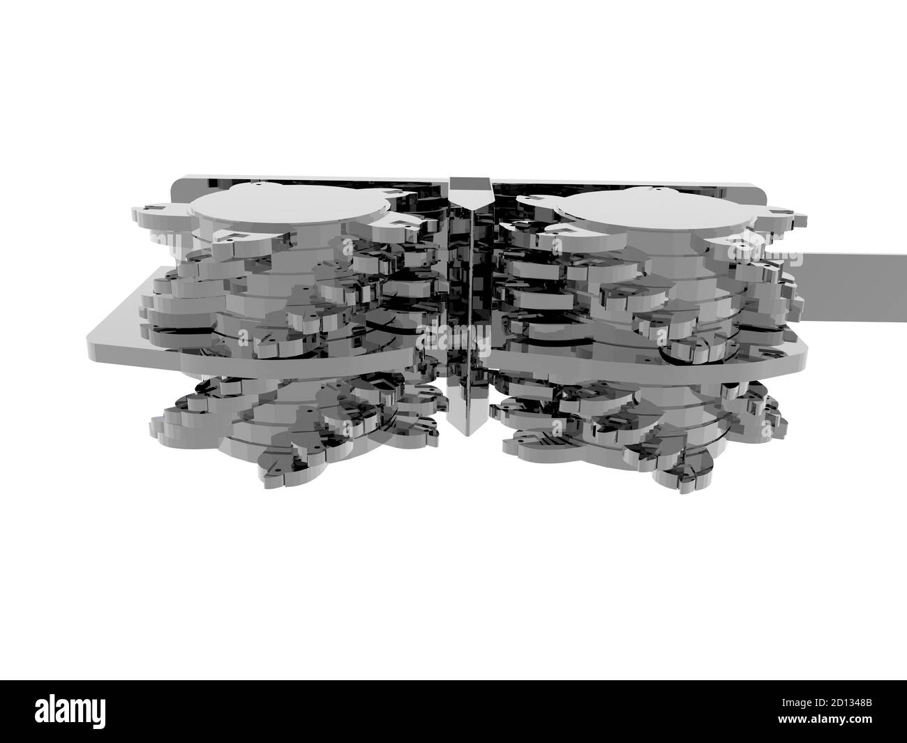 shiny silver metallic gears in the gearbox Stock Photo - Alamy