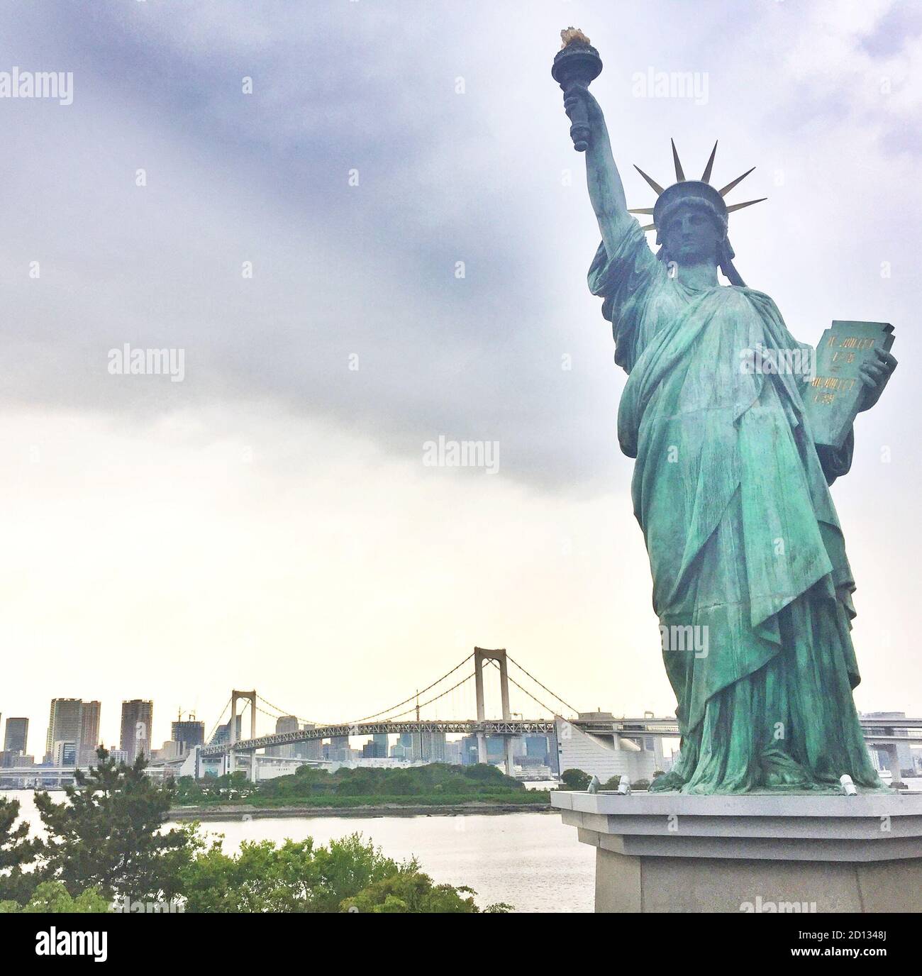 Small-scale copy of the Statue of Liberty, with views of the Rainbow ...