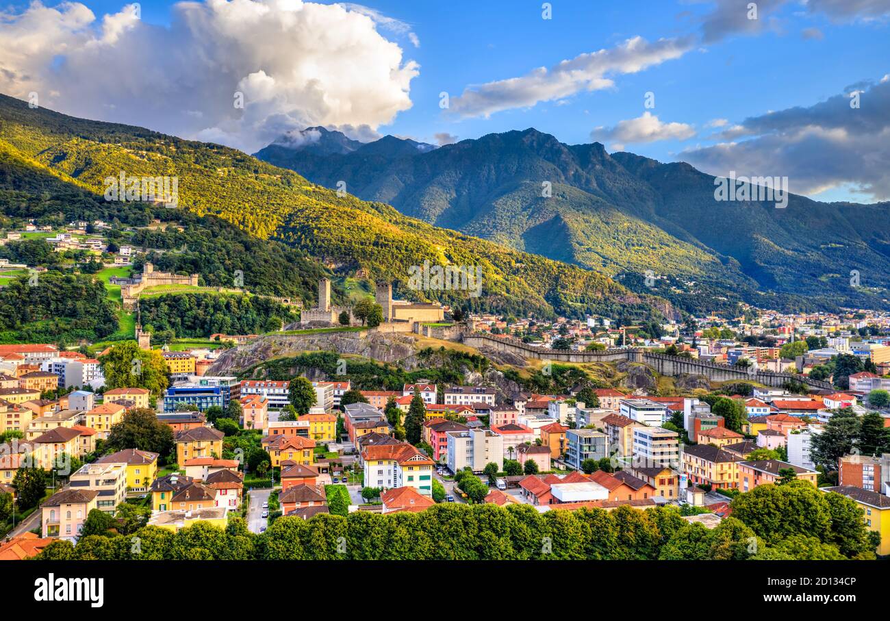 Three castles bellinzona ticino switzerland hi-res stock photography ...