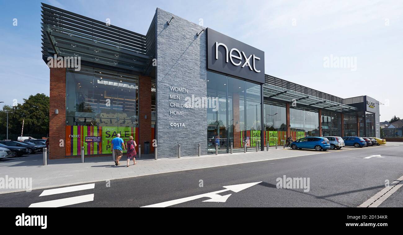 Next store on retail park, south east England, UK Stock Photo - Alamy