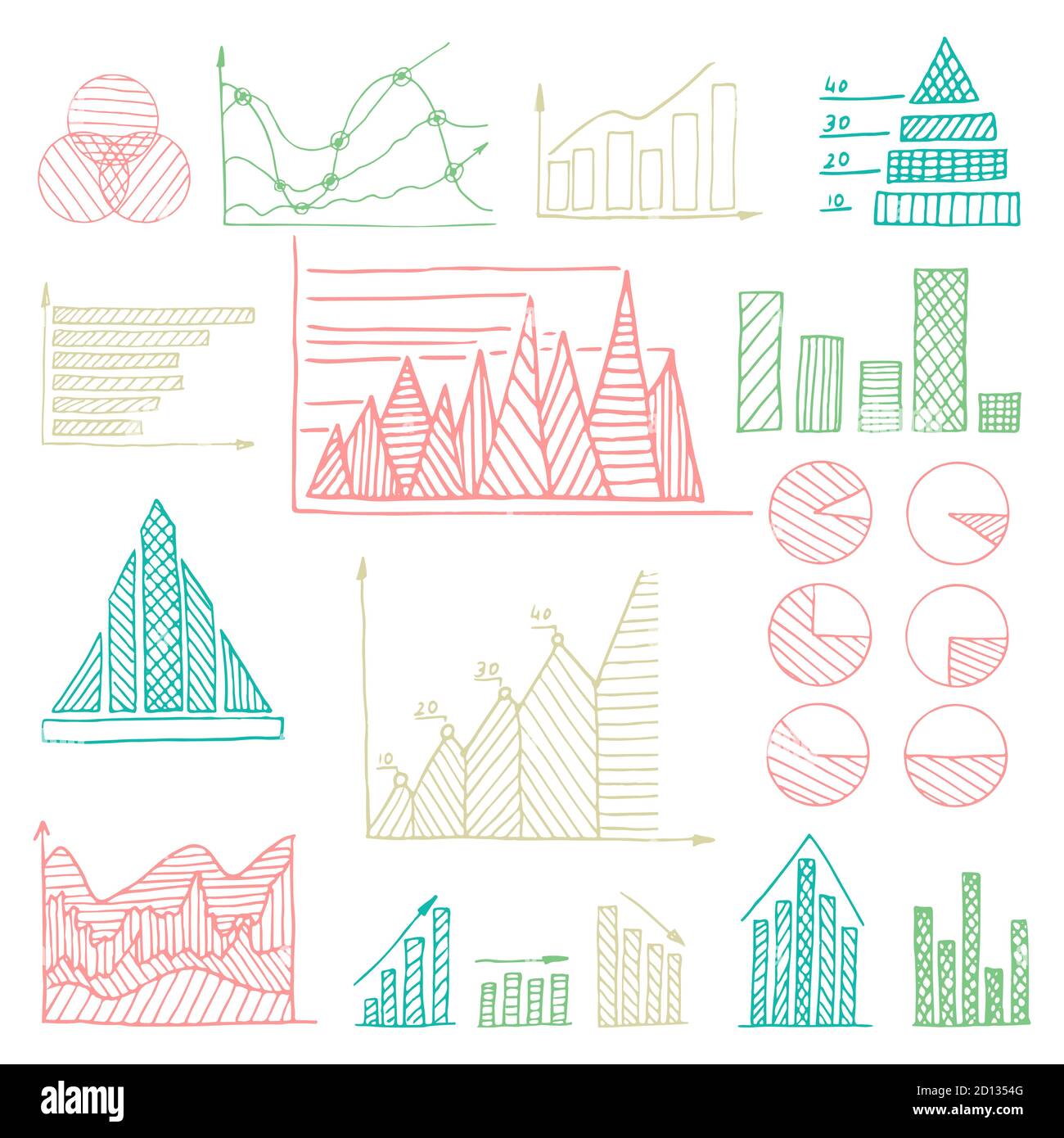 A set of hand drawn Charts Diagram and Graphic For infographic Stock ...