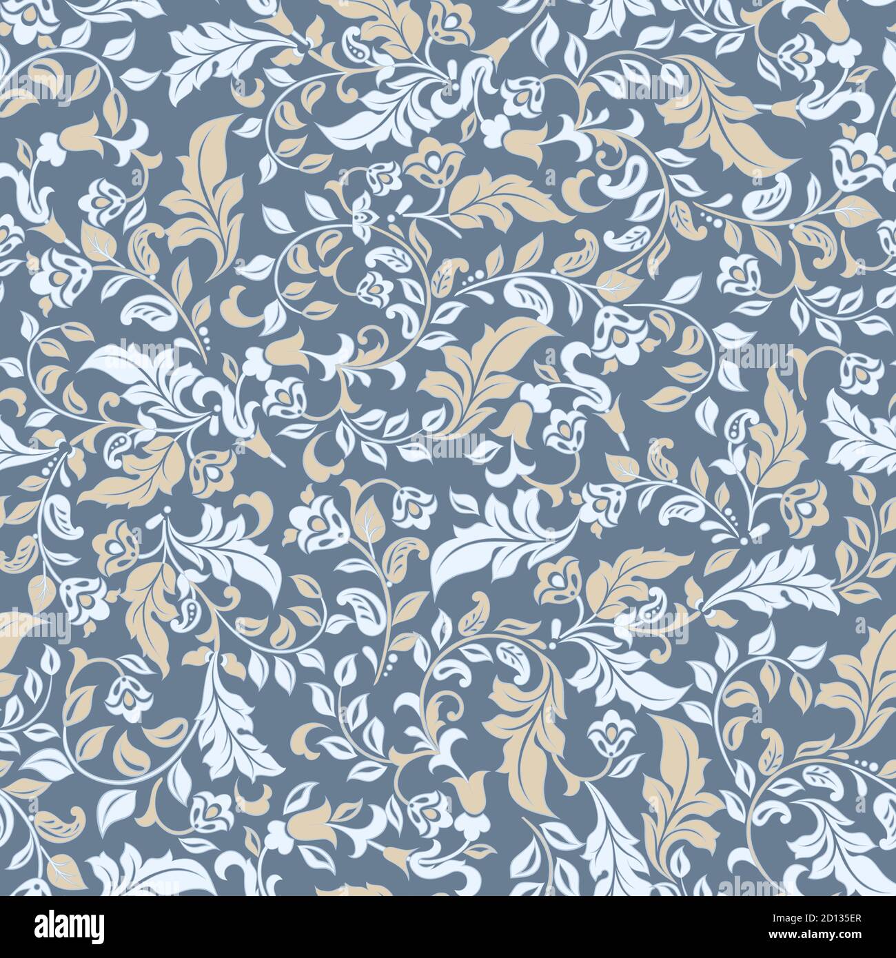 vintage flowers seamless pattern. Floral vector background Stock Vector ...