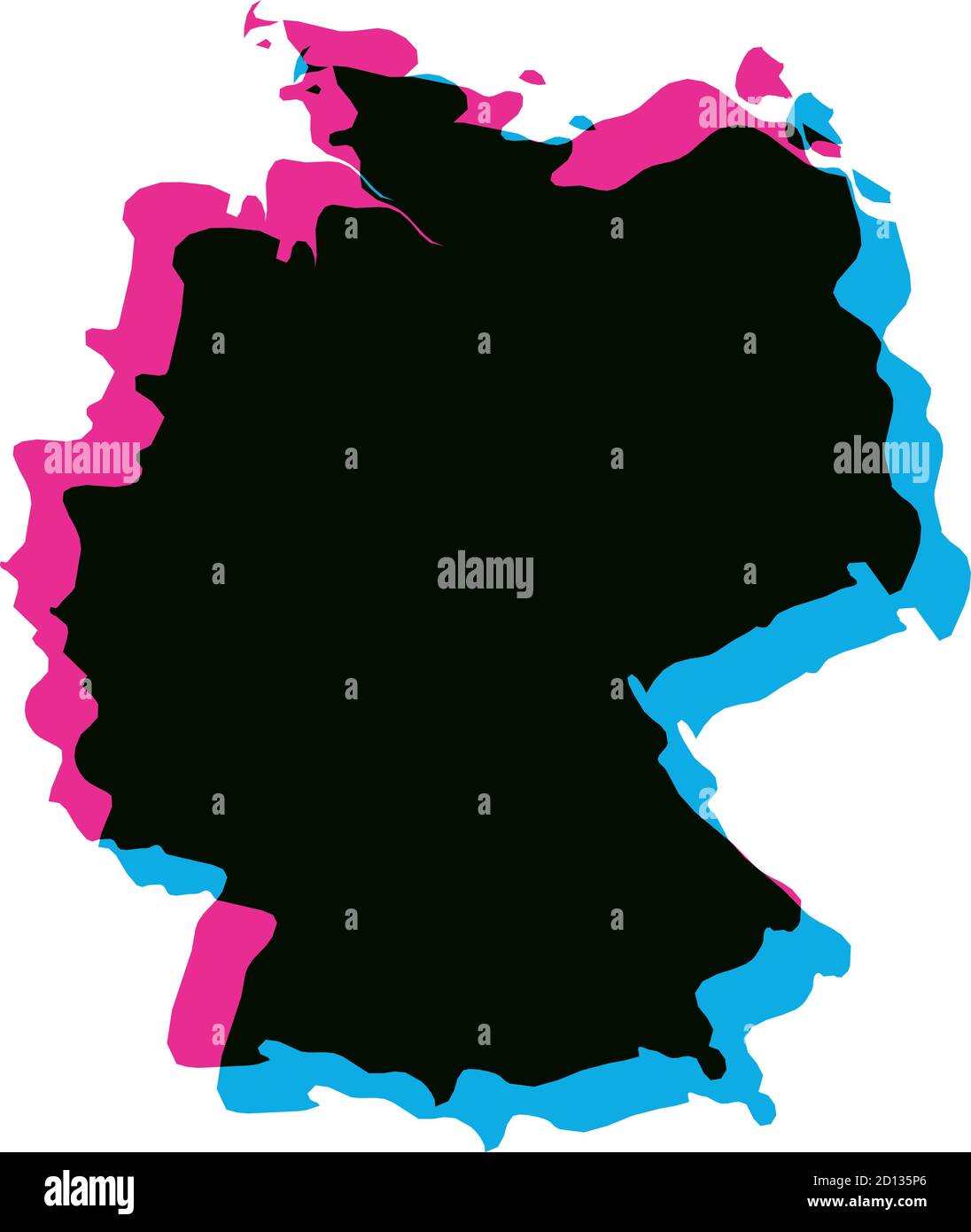 Germany country silhouette with chromatic aberration effect Stock ...