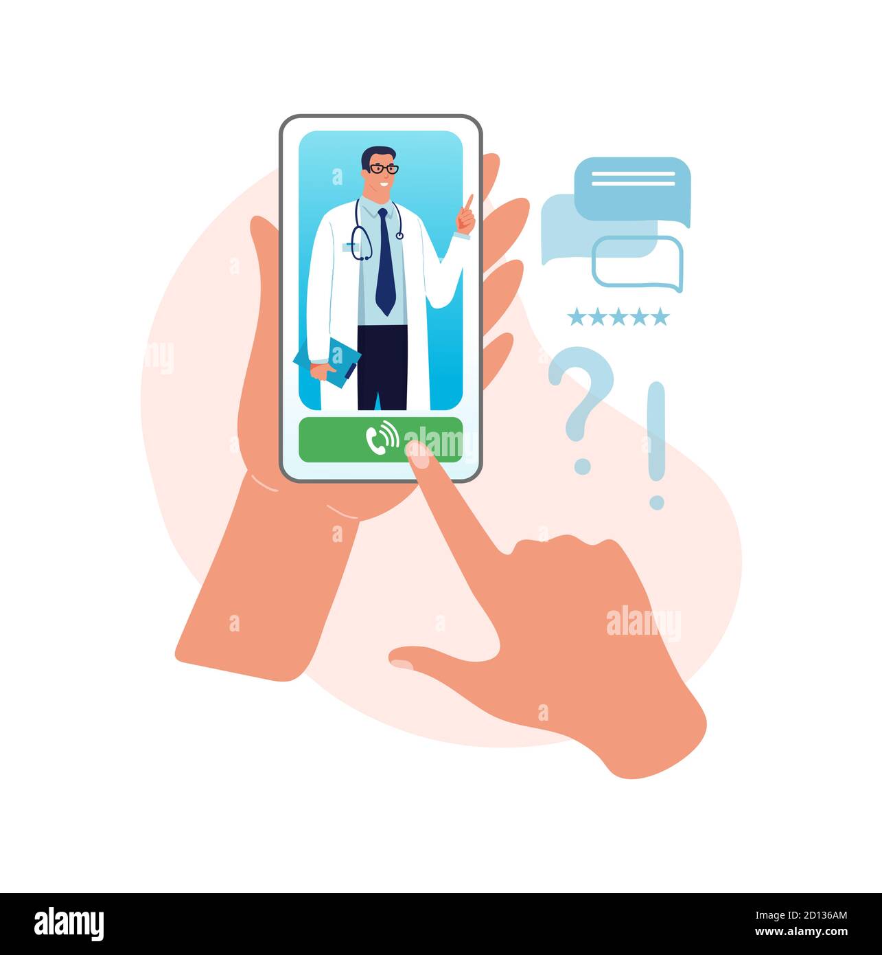 Video call online doctor Cut Out Stock Images & Pictures - Alamy