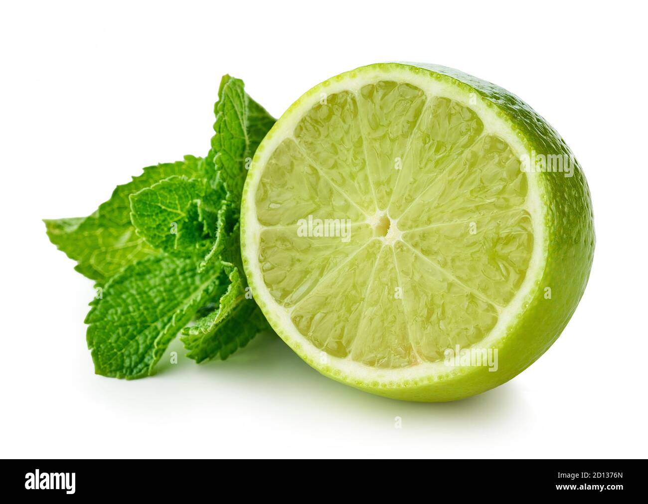 lime and mint isolated on white background Stock Photo - Alamy