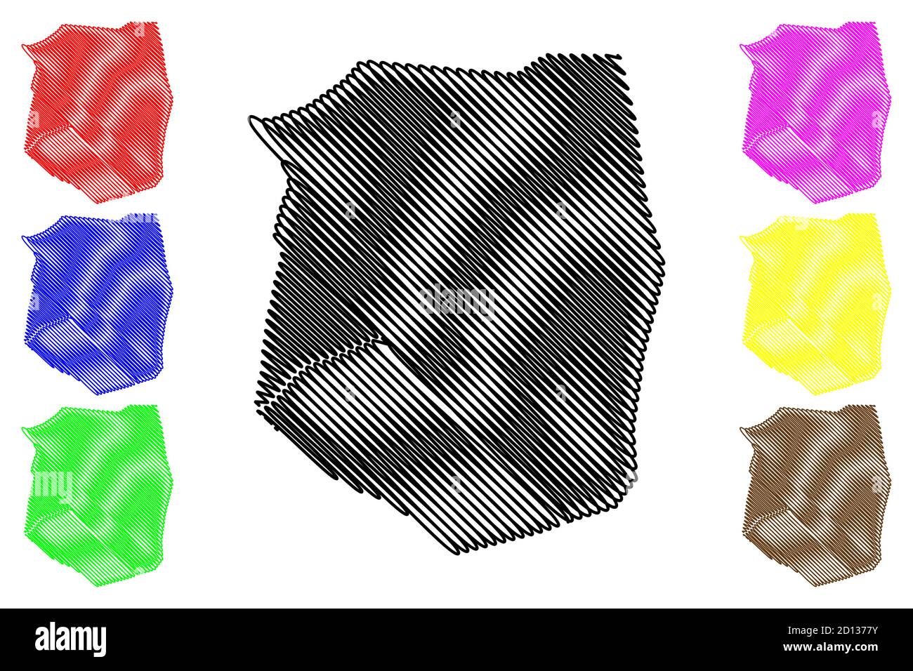 Roseau City (Commonwealth of Dominica, island) map vector illustration ...