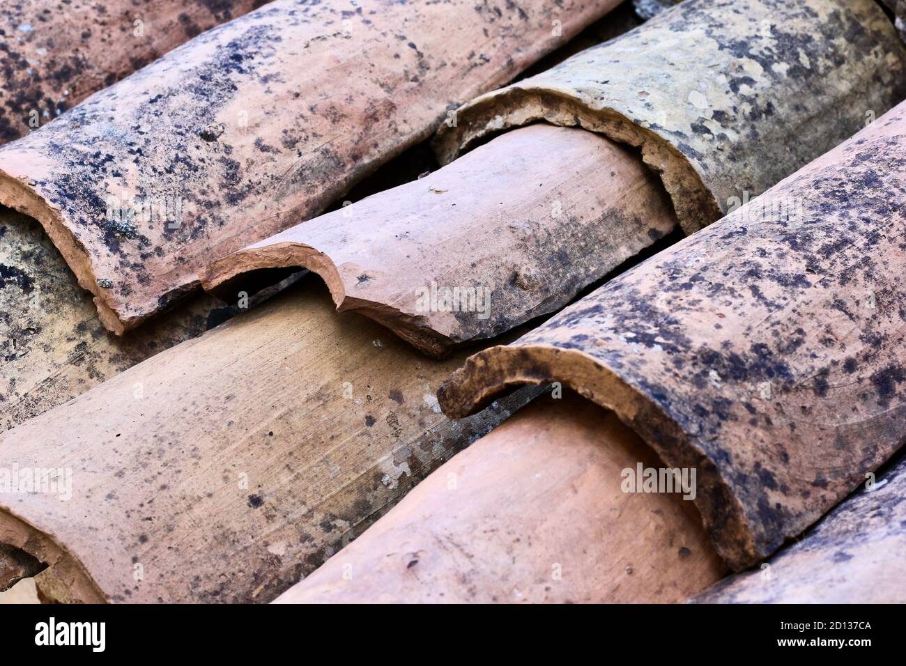 ancient Italian roof tiles. close up Stock Photo - Alamy
