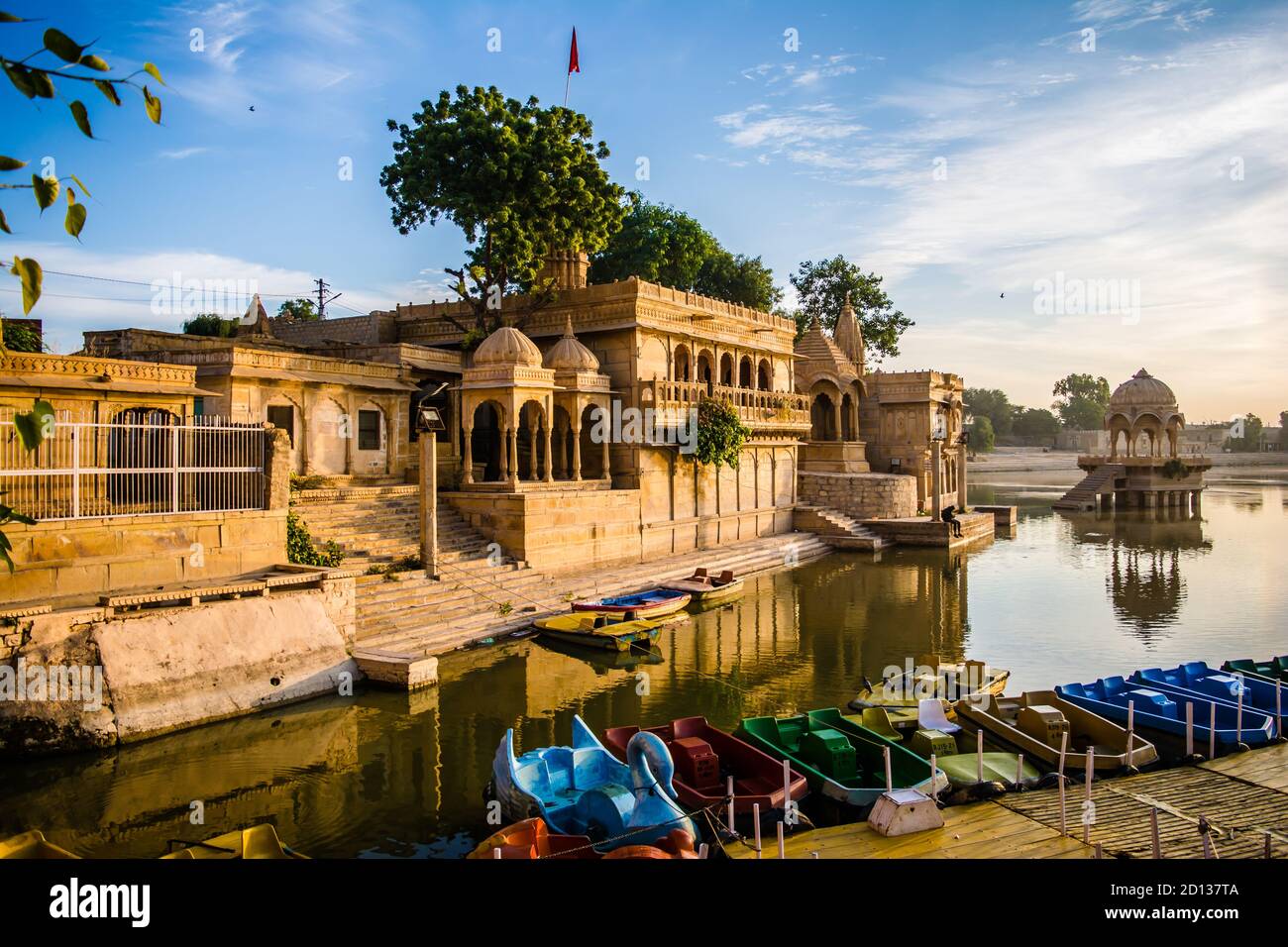 Gadsisar Sagar Lake in Jaisalmer Rajasthan, Beautiful view of Sunrise ...