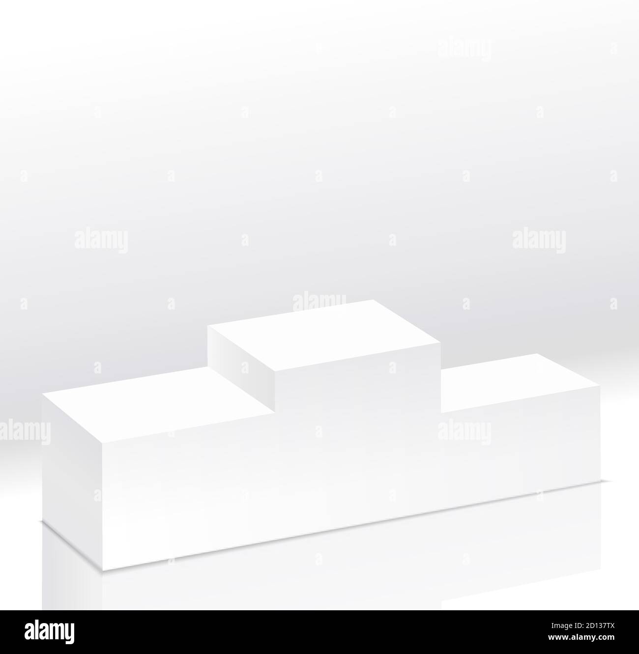 Sport winners white podium isolated vector.Pedestal side view. Right ...