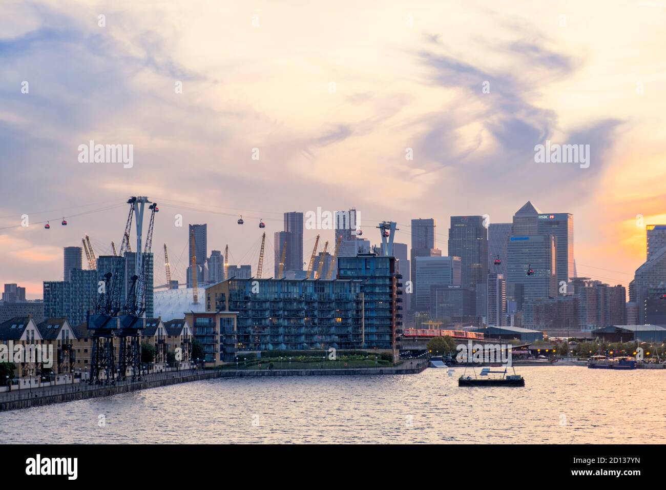 UK, London, Docklands. Central Business District from East London ...