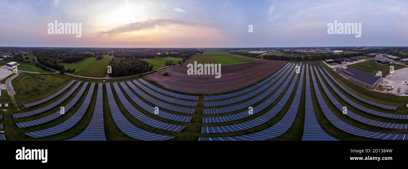 Solar panel farm in Dutch countryside Stock Photo - Alamy