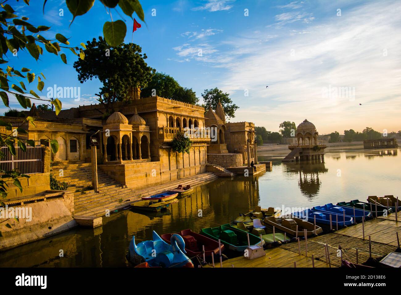 Gadsisar Sagar Lake in Jaisalmer Rajasthan, Beautiful view of Sunrise ...