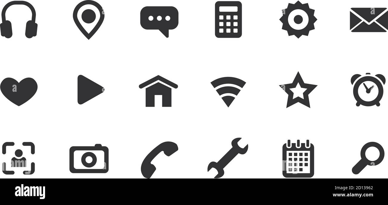 Monochrome icons for the Web. Full set Stock Vector Image & Art - Alamy