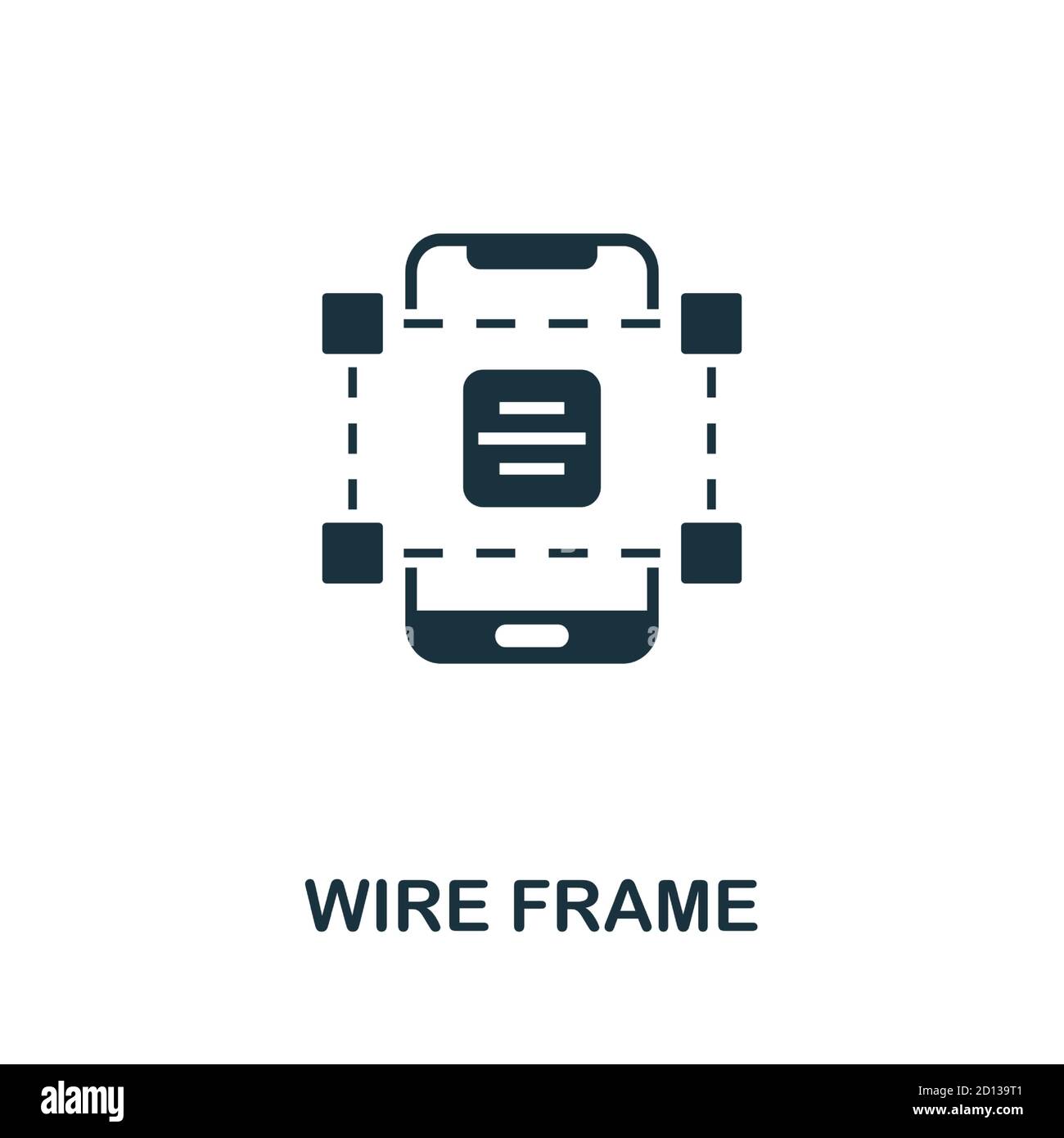 Wire Frame icon. Simple element from app development collection. Filled ...