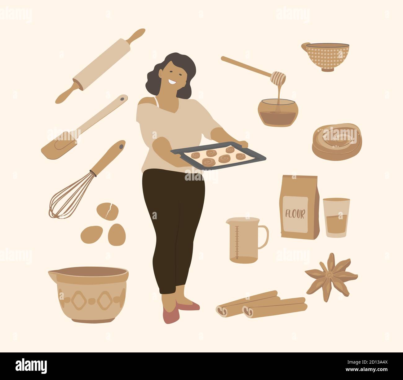 Making buns Stock Vector Images - Alamy