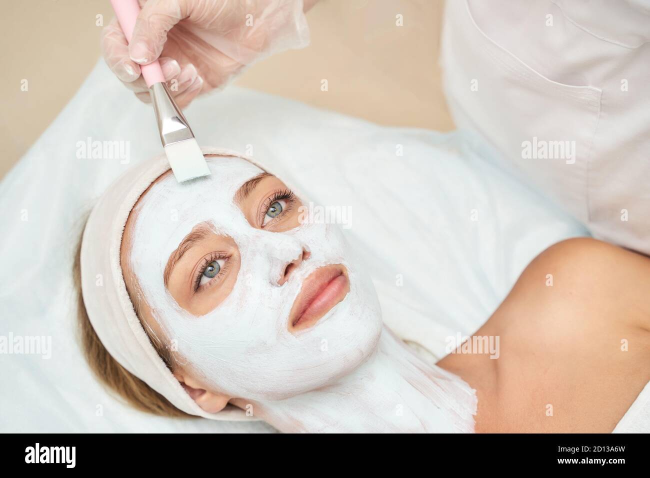 Portrait of moisturizing mask on white background for medical design ...