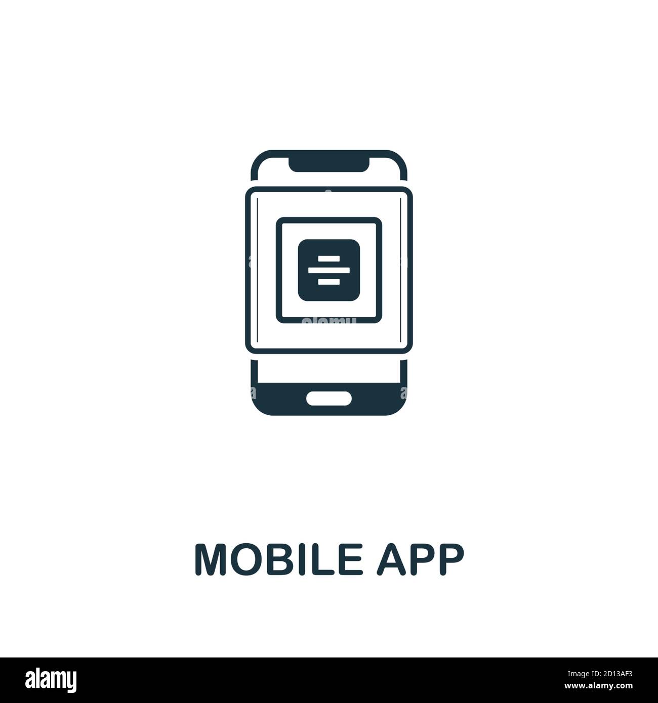 Mobile App icon. Simple element from app development collection. Filled ...