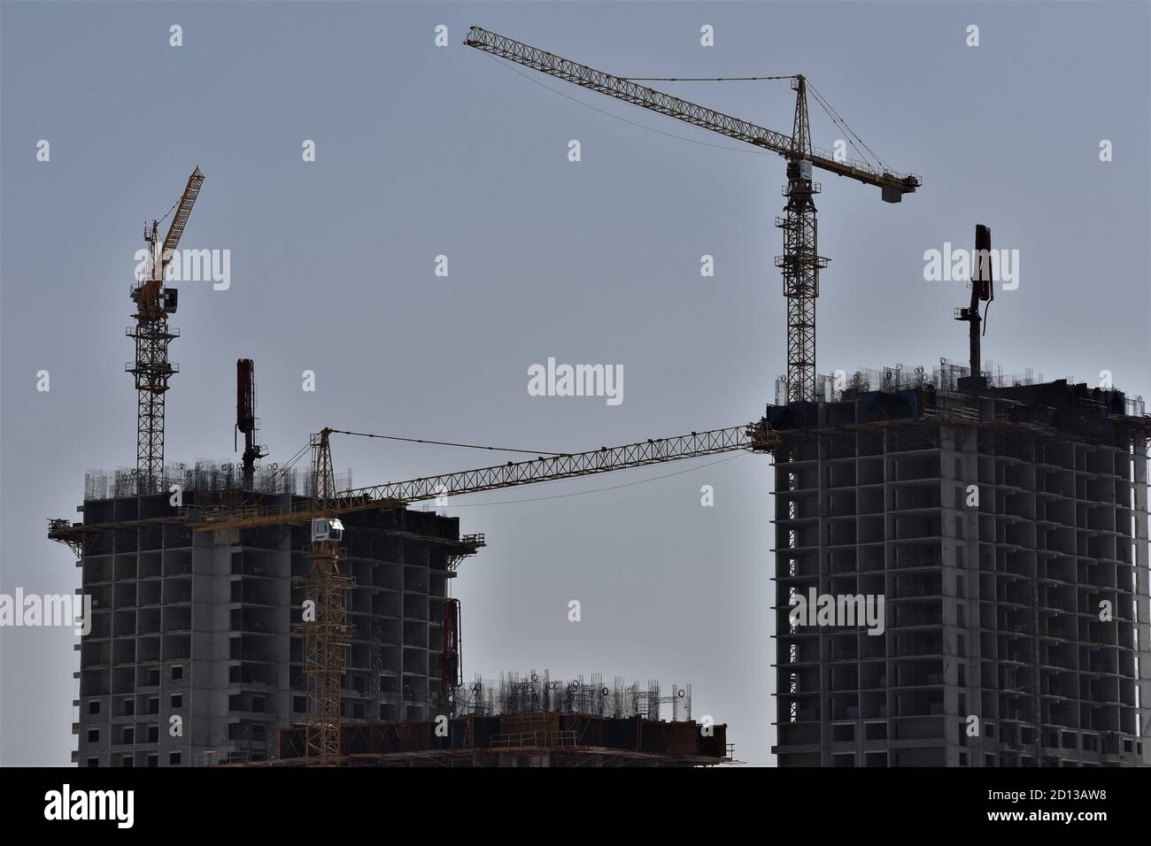 Ankara, Turkey. 5th Oct, 2020. Construction works continue at a housing ...