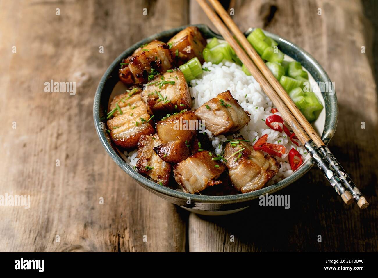 Grilled pork belly plate Stock Photo - Alamy