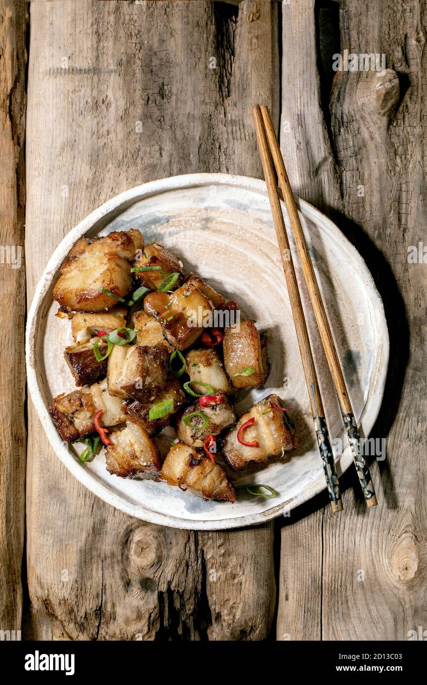 Grilled pork belly plate Stock Photo - Alamy