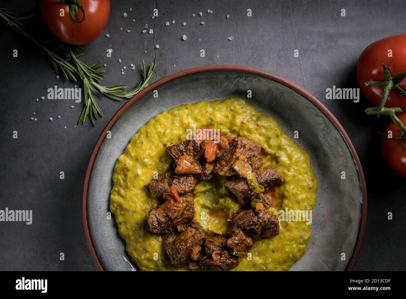Hunkar Begendi - Sultan's Delight - Lamb stew on smoked aubergine puree ...