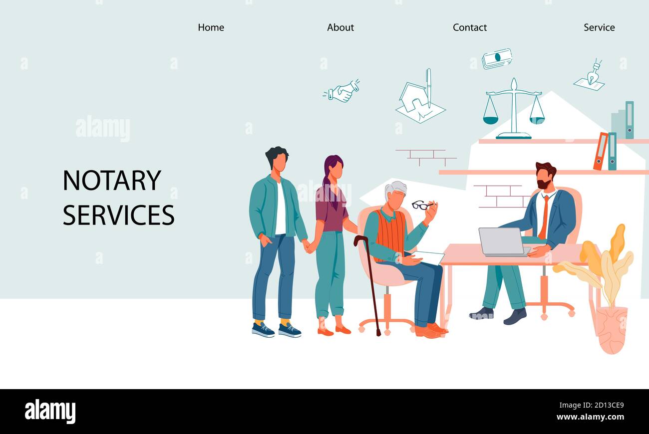 Website Banner Template For Law Firm And Notary Legal Service Flat