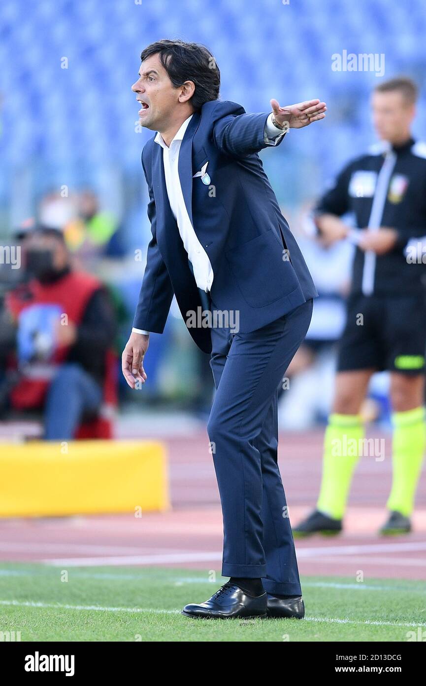 Simone inzaghi manager of ss lazio gestures hi-res stock photography ...
