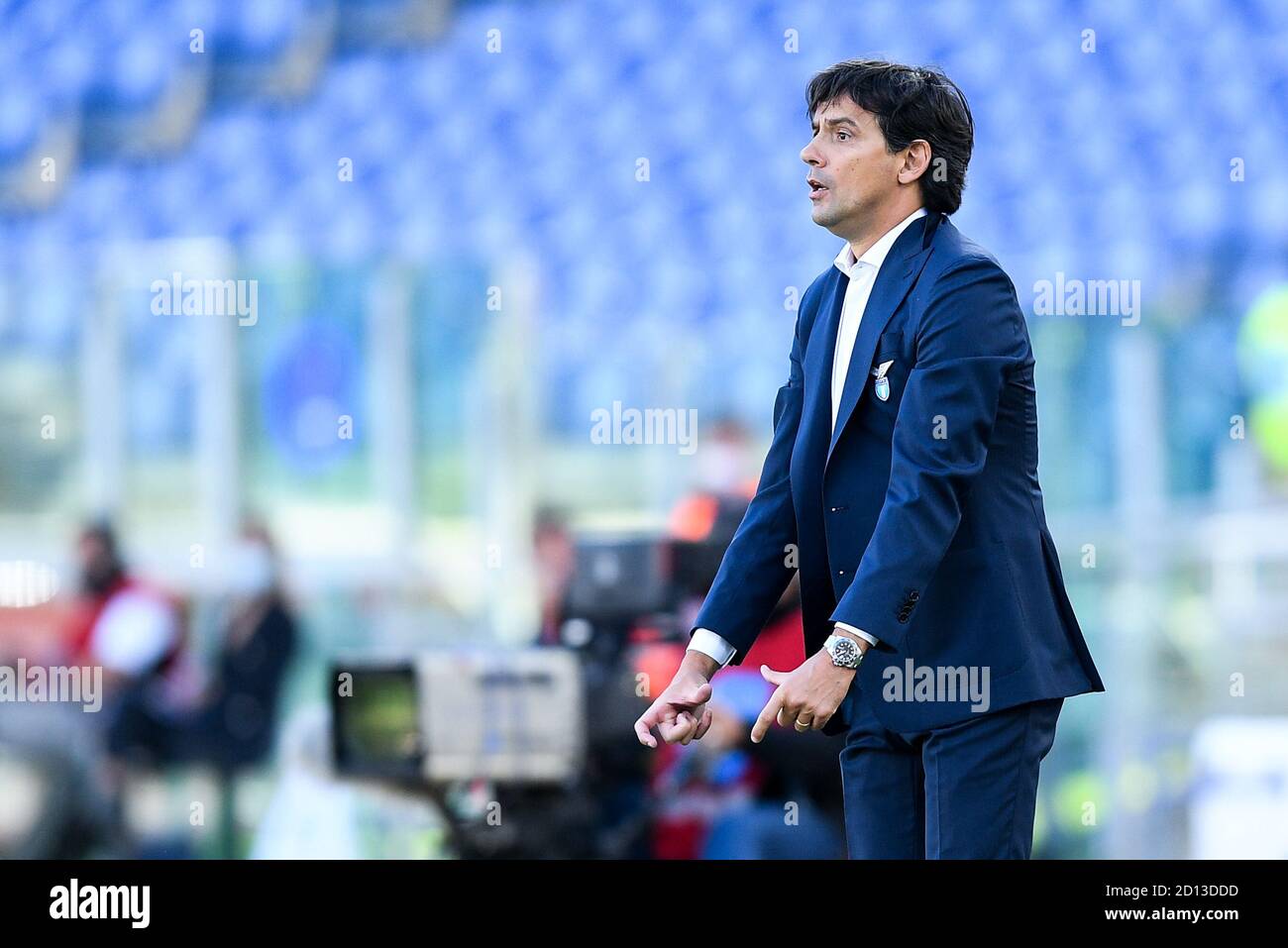 Simone inzaghi manager of ss lazio gestures hi-res stock photography ...