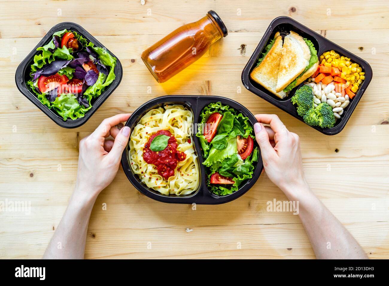 Restaurant food delivery. Take away lunch in boxes Stock Photo - Alamy