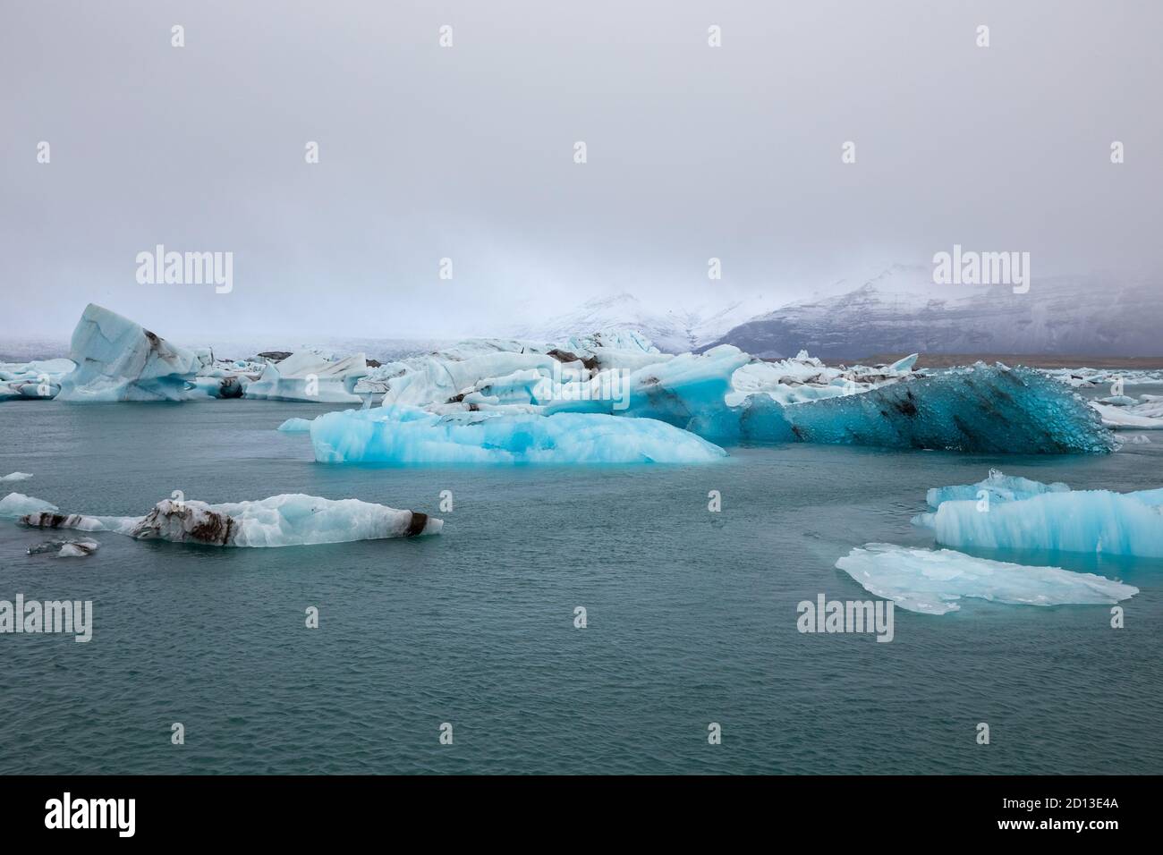 Mesmerizing view of melted iceberg chunks in Jokulsarlon, Iceland Stock ...