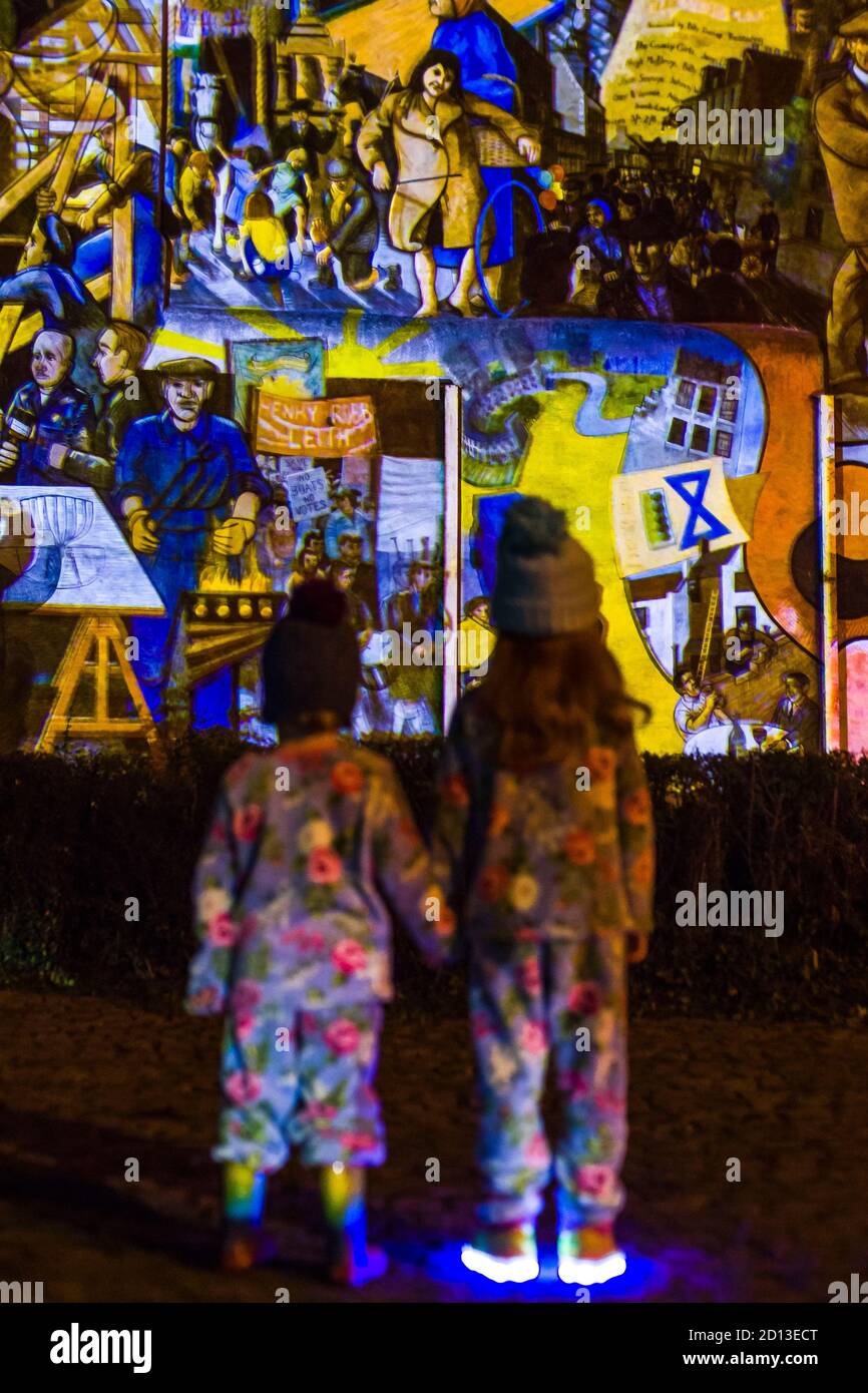 Brother and sister Euan (4) and Bonnie (5) Thompson stand in front of ...
